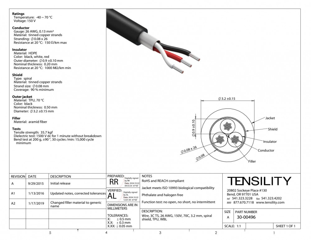 Tensility International 30-00496 technical drawing