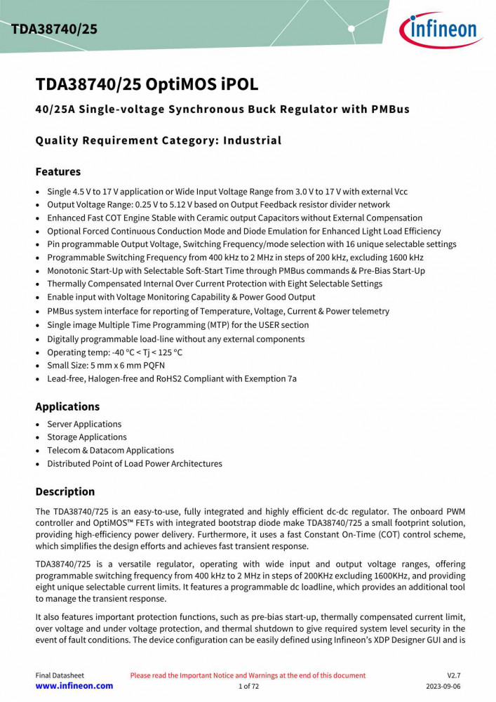 TDA387400000AUMA1 datasheet page 1