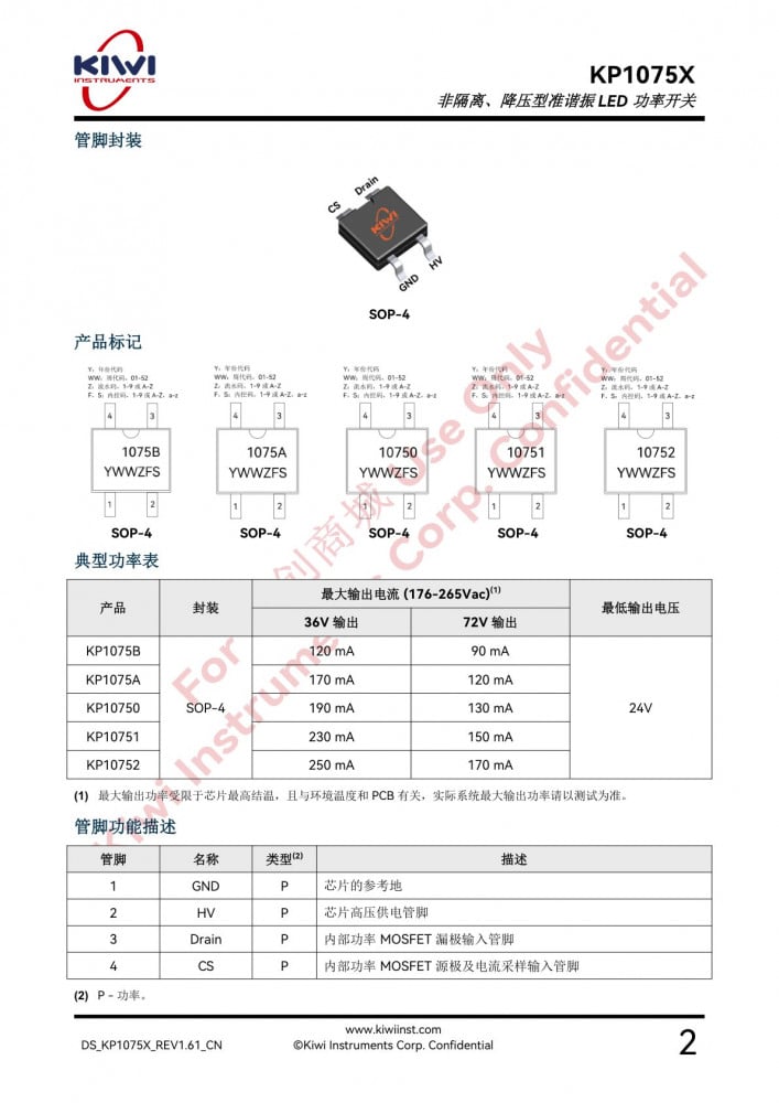 KP1075AVPA datasheet page 2