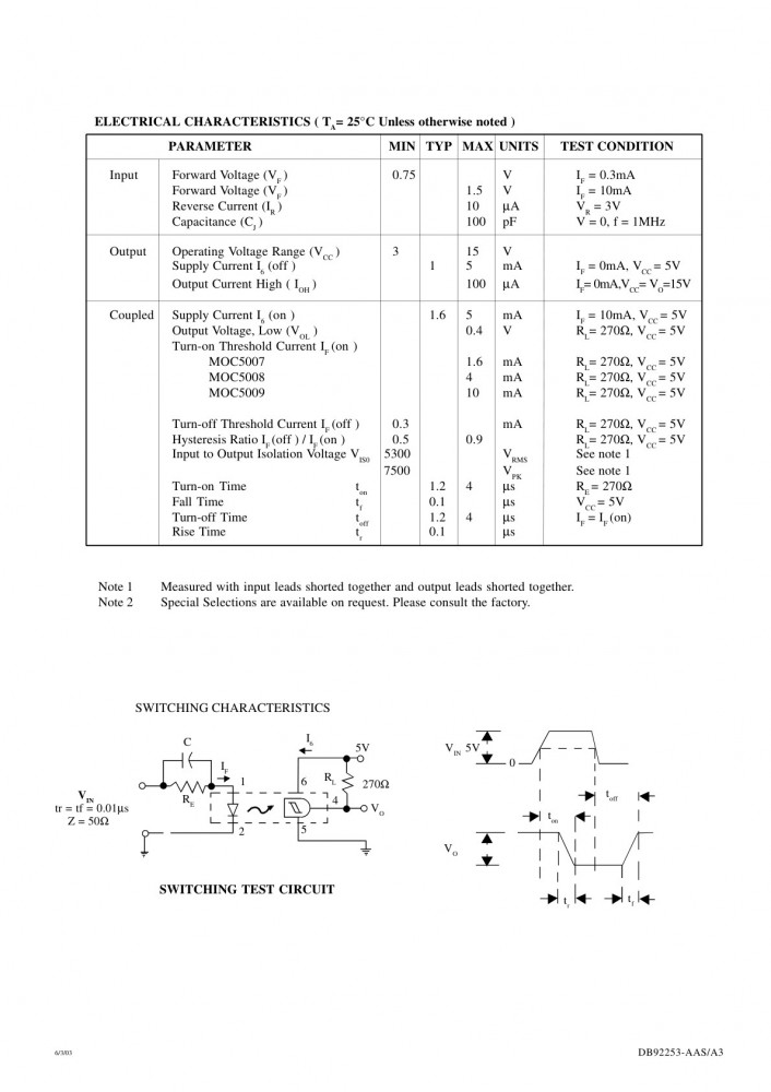 MOC5009 datasheet preview, page 2