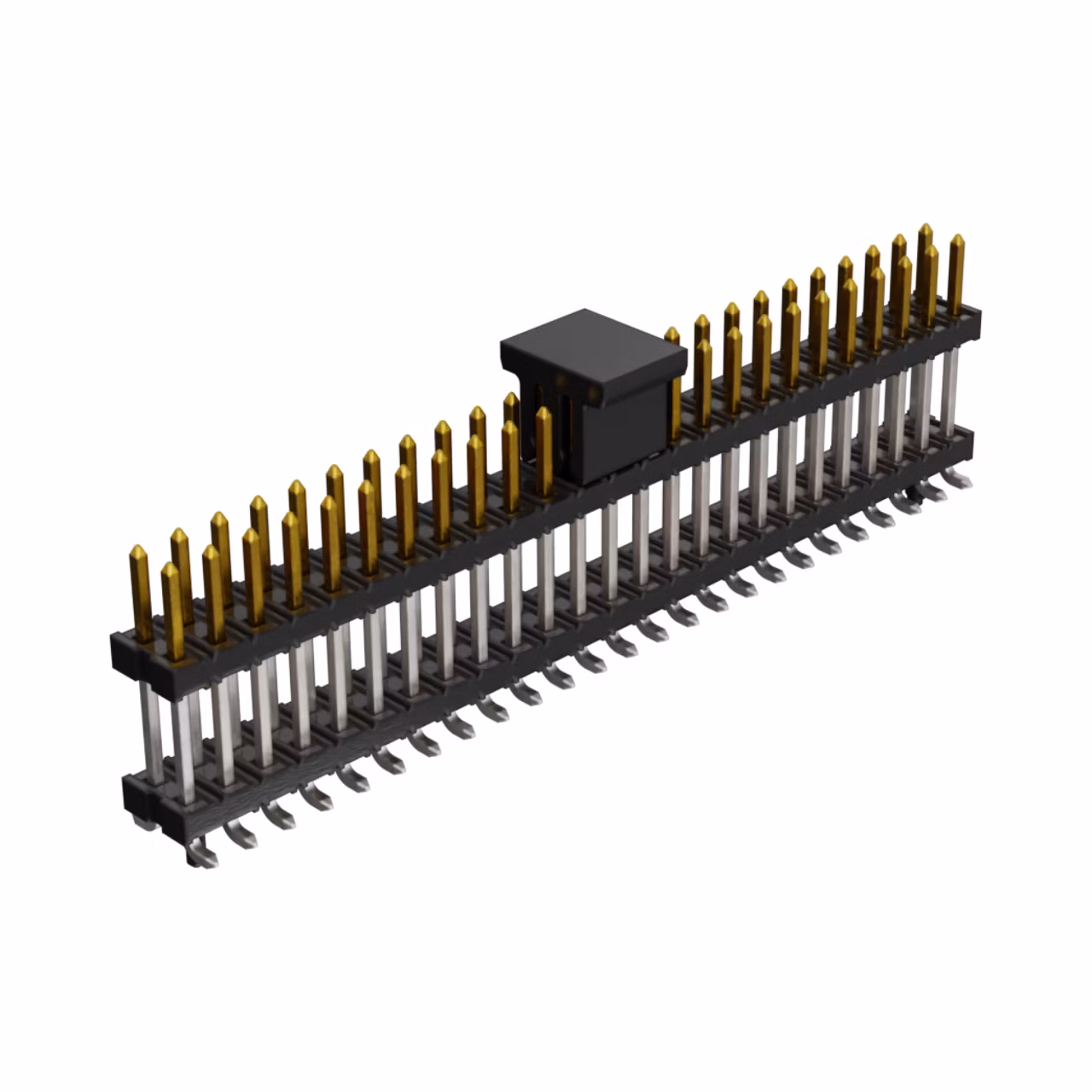 2.00mm Pitch Milli-Grid Header, Vertical, Surface Mount, Dual Row Dual Body, 50 Circuits, 0.75µm Gold (Au) Plating, 9.30mm Stacking Height, with Cap and Pegs, Tape and Reel, Lead-Free