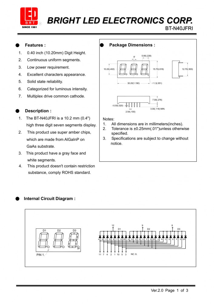 BT-N40JFRI technical document page 1