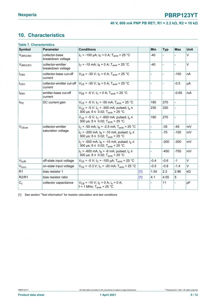 PBRP123YT datasheet page 5