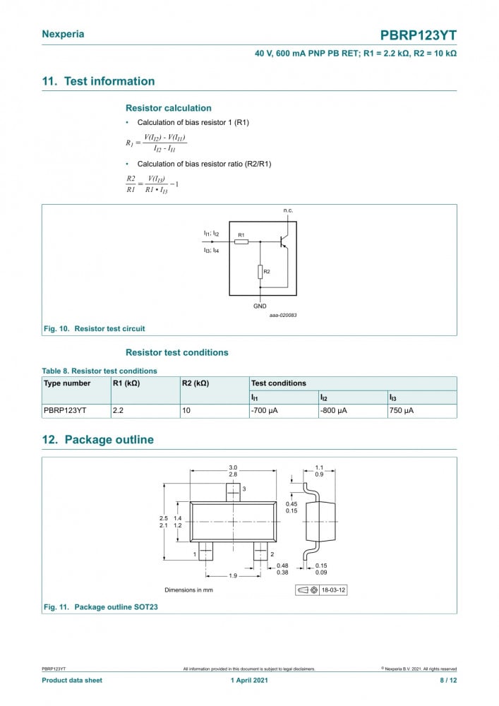 PBRP123YT datasheet page 8