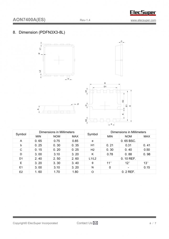 AON7400A(ES) datasheet page 6