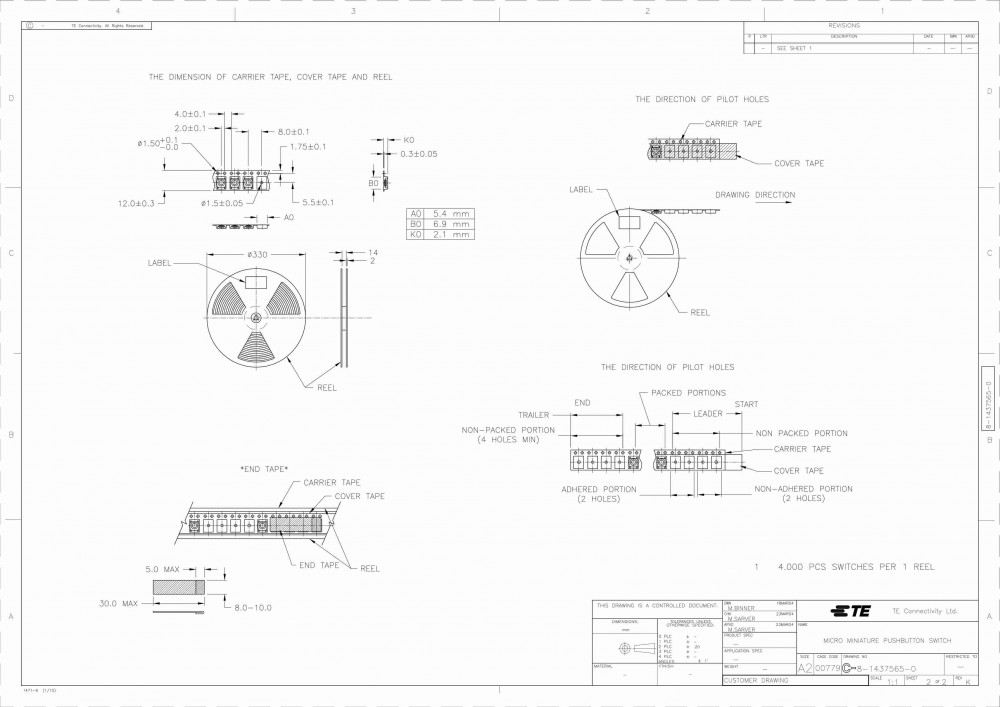 TE Connectivity 8-1437565-1 drawing page 2