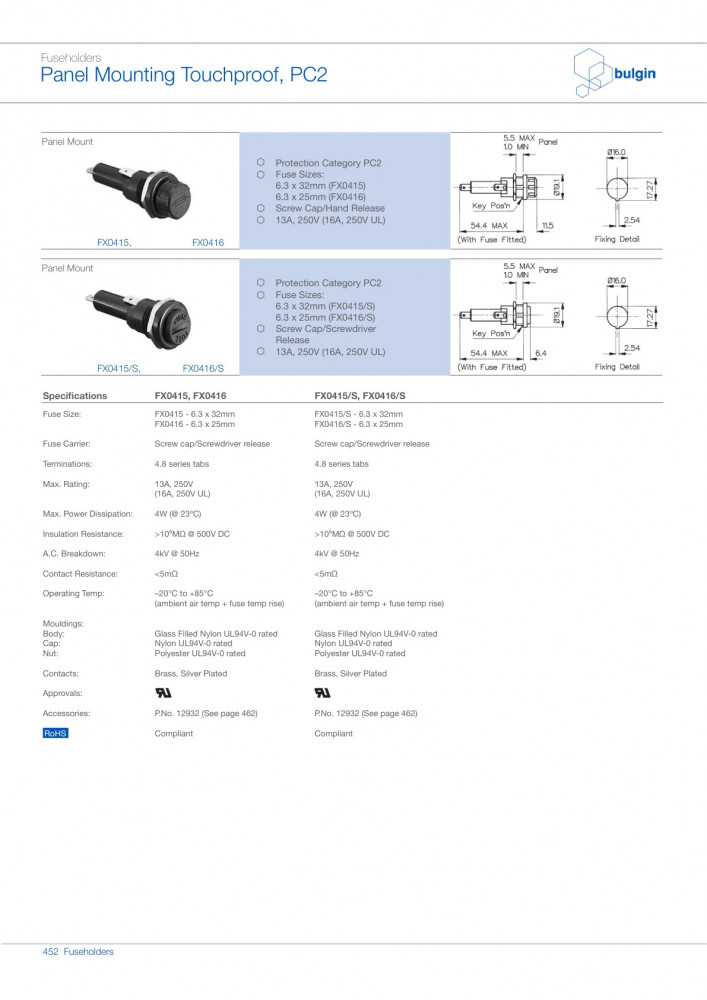 Bulgin fuseholder documentation page 6