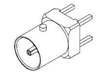 BNC Jack, Straight, Bulkhead Receptacle, Solder Cup Contact, Brass Body, Nickel (Ni) Plated, with Ground Lug, 50 Ohms