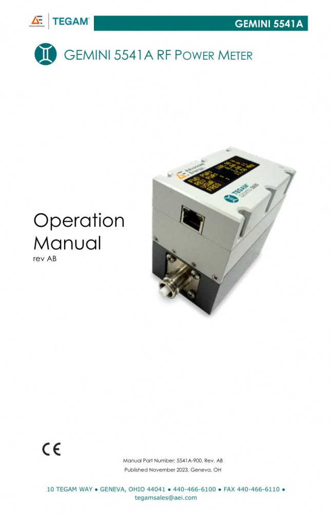 GEMINI 5541A RF Power Meter manual page 1