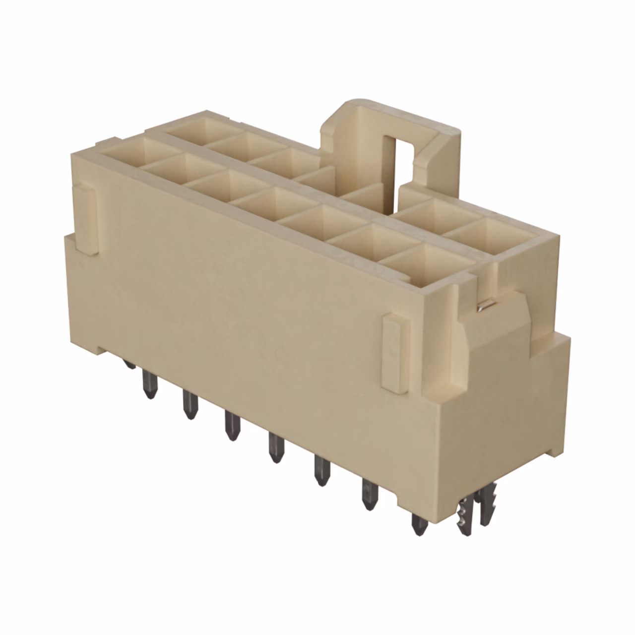 Ultra-Fit Vertical Header, 3.50mm Pitch, Dual Row, 14 Circuits, with Solder Clips, 0.76µm Gold (Au) Plating, Natural, Glow-Wire Capable, Embossed Tape on Reel for sale
