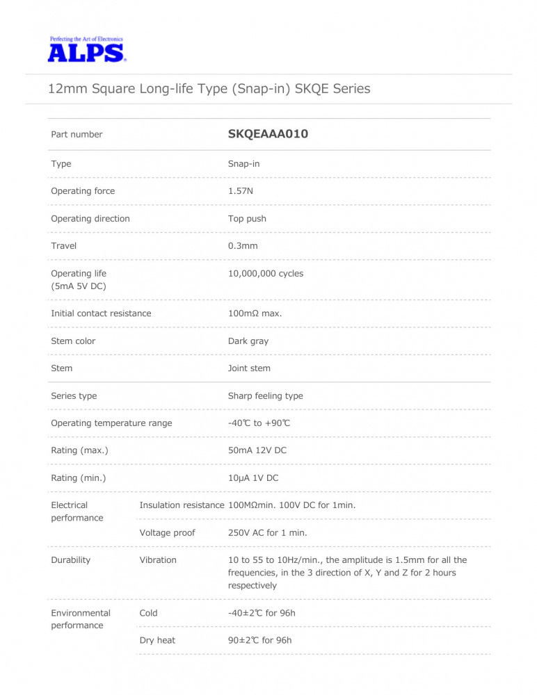 SKQEAAA010 technical document page 1