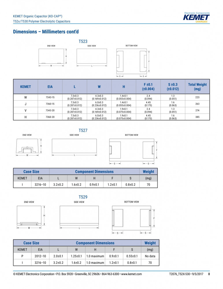 KEMET T520 series datasheet page 8
