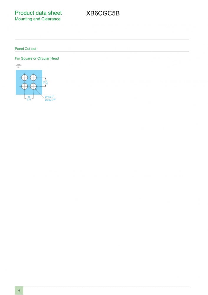 XB6CGC5B technical document page 4