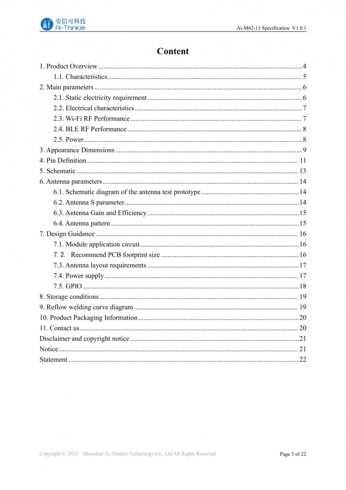 Ai-M62-13 specification page 3