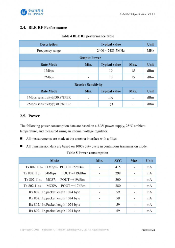 Ai-M62-13 specification page 8