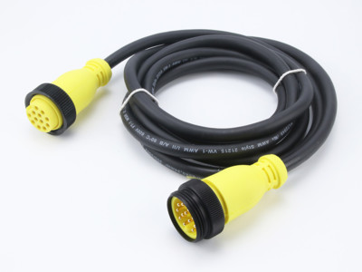 Mini-Change C-Size Double-Ended Cordset, 12 Poles, Male (Straight) to Female (Straight), 22/19 AWG, Black TPU Cable, 2.0m (6.56') Length for sale