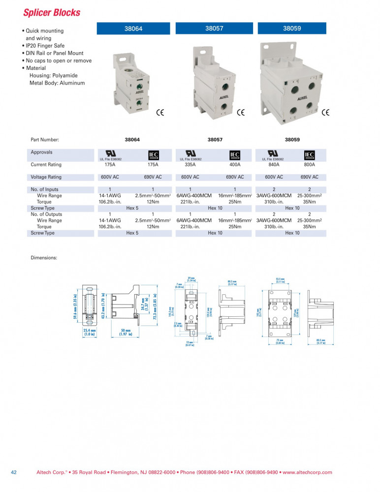 Altech 38059 technical document page