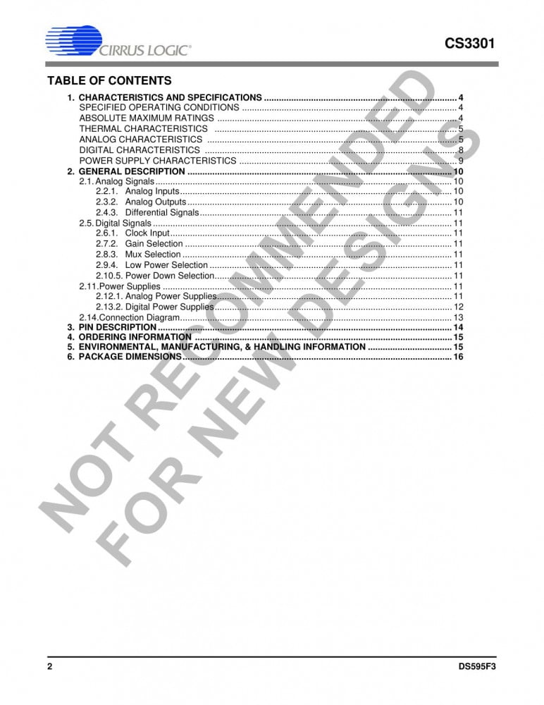 CS3301 datasheet page 2