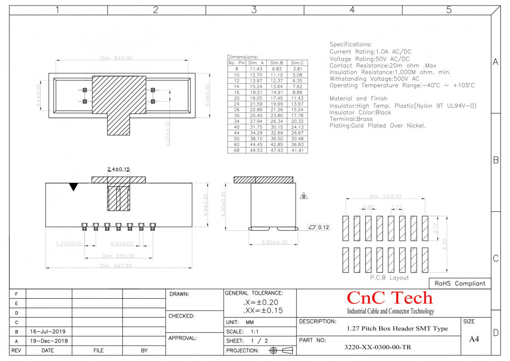 CNC Tech 3220-14-0300-00-TR drawing page 1