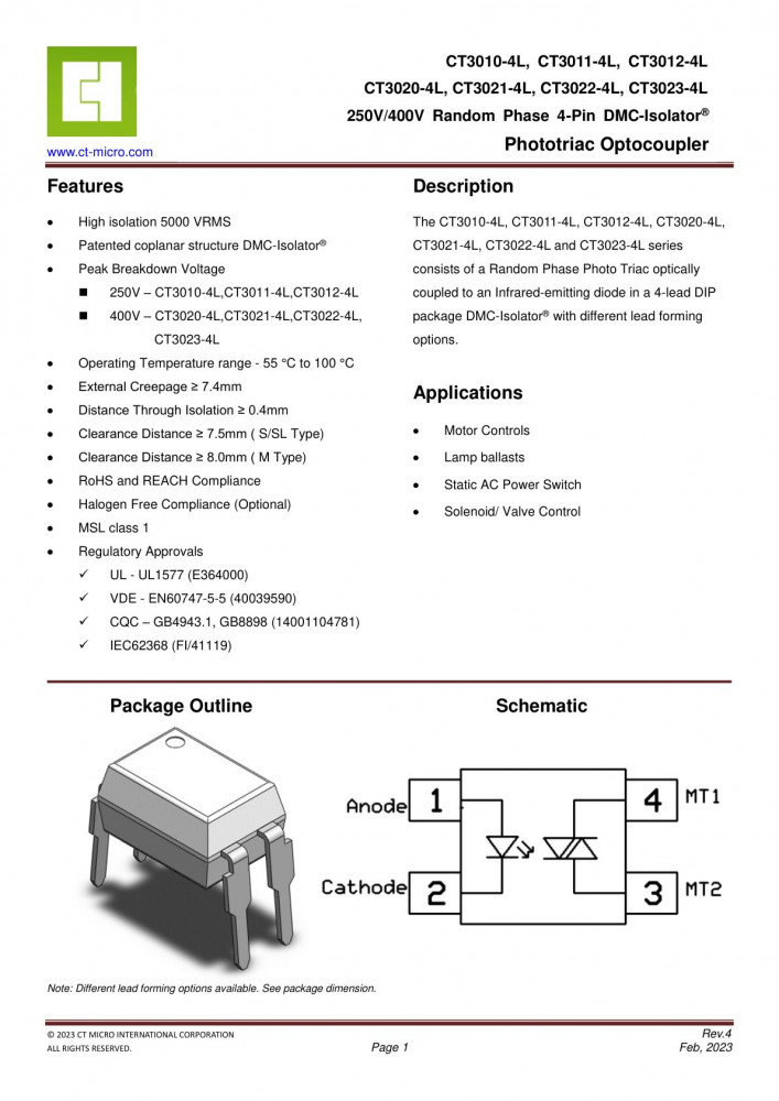 CT3011 datasheet page 1