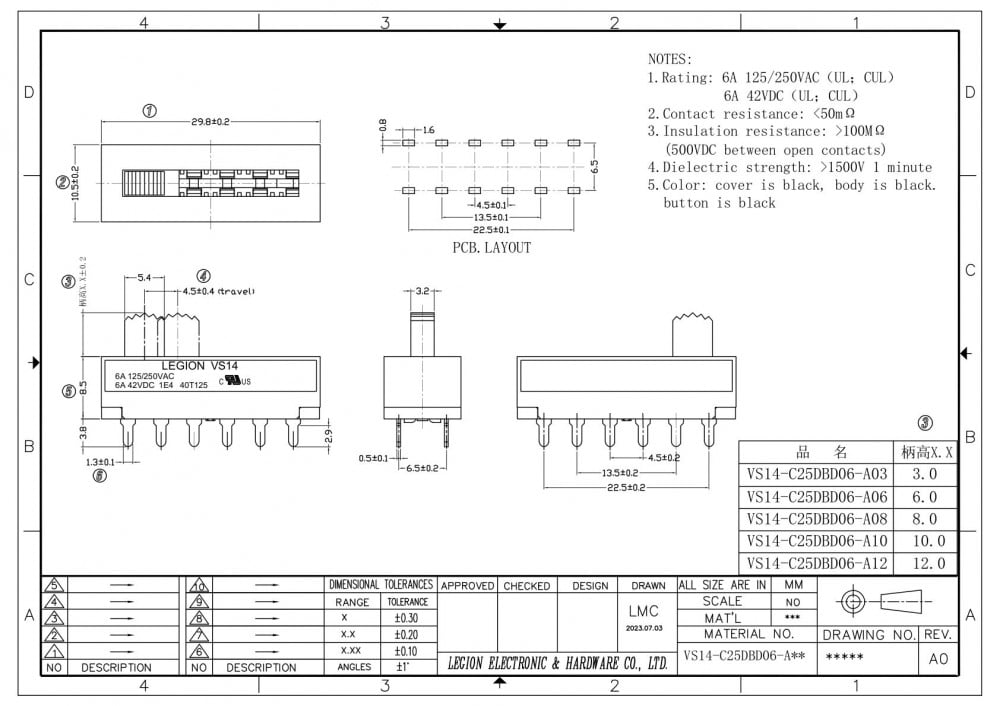 VS14-C25DBD06-A06 technical document preview