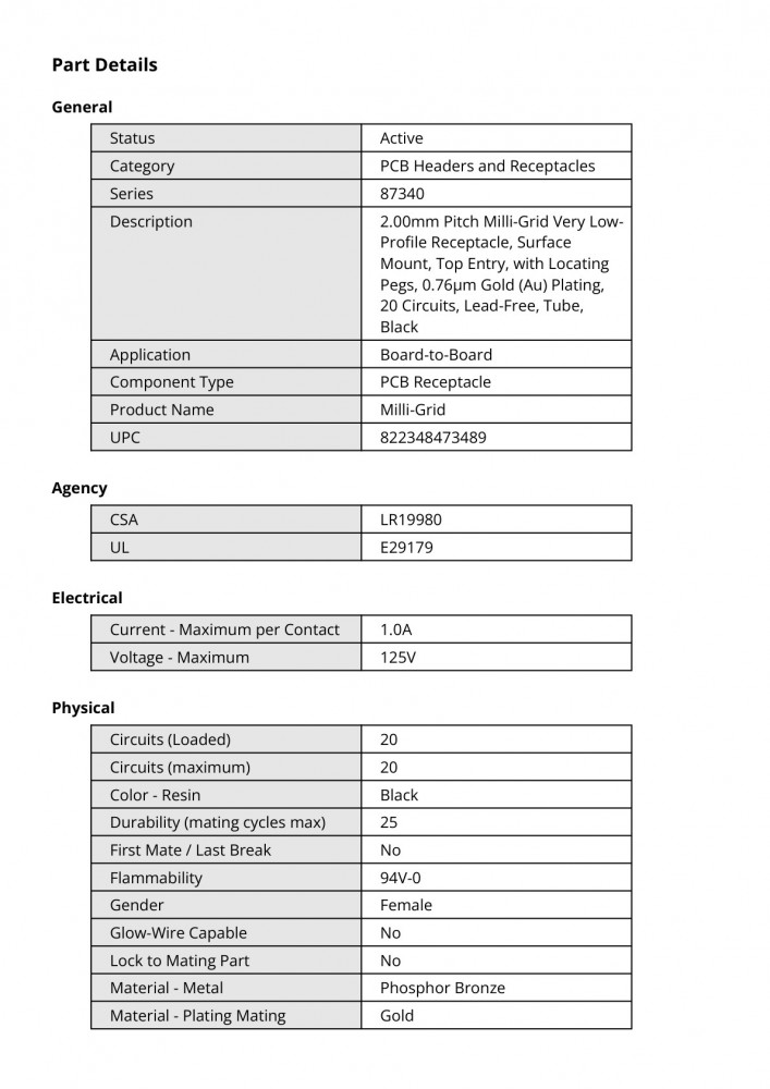 Technical document page 2 for product 873402023