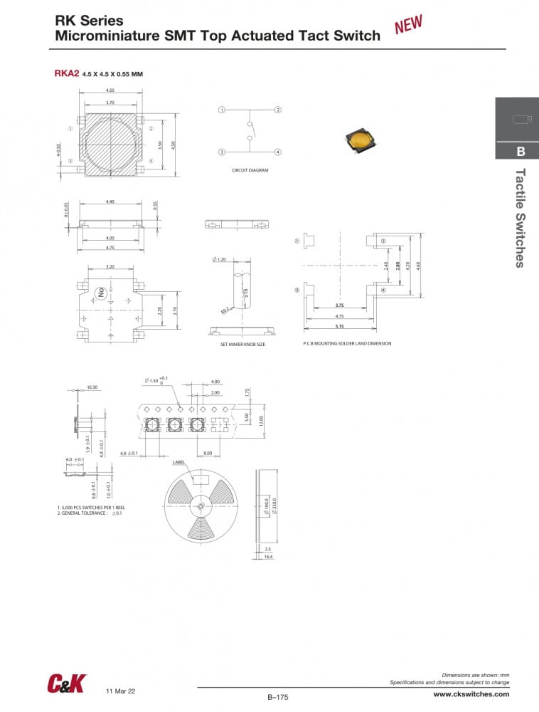 C&K RK series technical document page 3