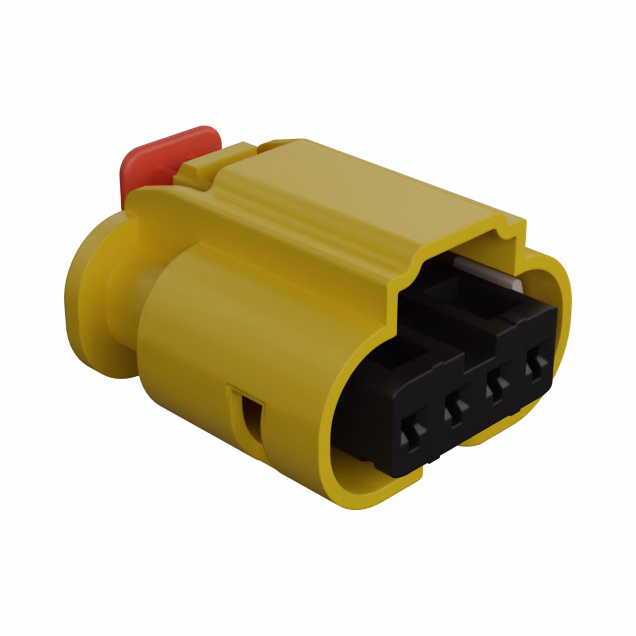 MXP120 Sealed Receptacle, 4 Circuit, Yellow SIR Housing with Long Shroud  (T3-V2-S2 -125°C on-engine vibration), Key F, Black Insert for sale