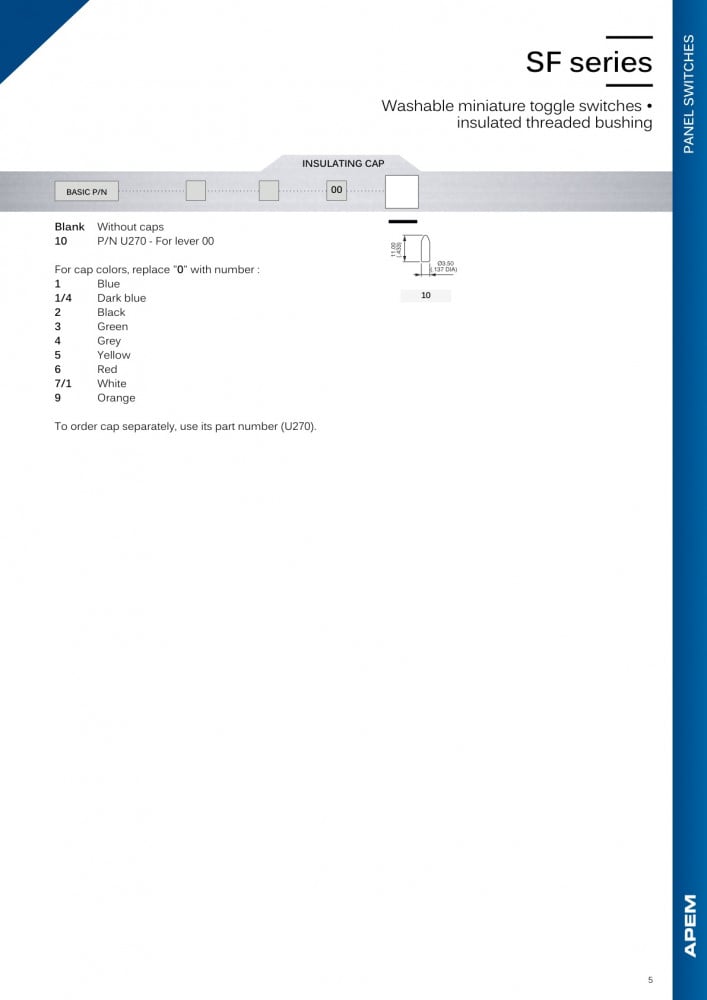 APEM SF series datasheet page 5