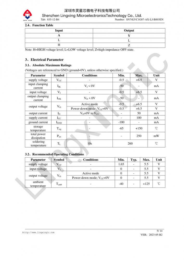 SN74LVC1G07 datasheet page 5