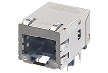MXMag Fast Ethernet 6 Core Non-PoE Single-Port RJ45 Connector, 21.40mm Depth, 1.80mm Phy Pin Length, Right-Angle, Standard Profile, with Shield  Tabs, Non-LED, Standard Temperature, Tape and Reel for sale