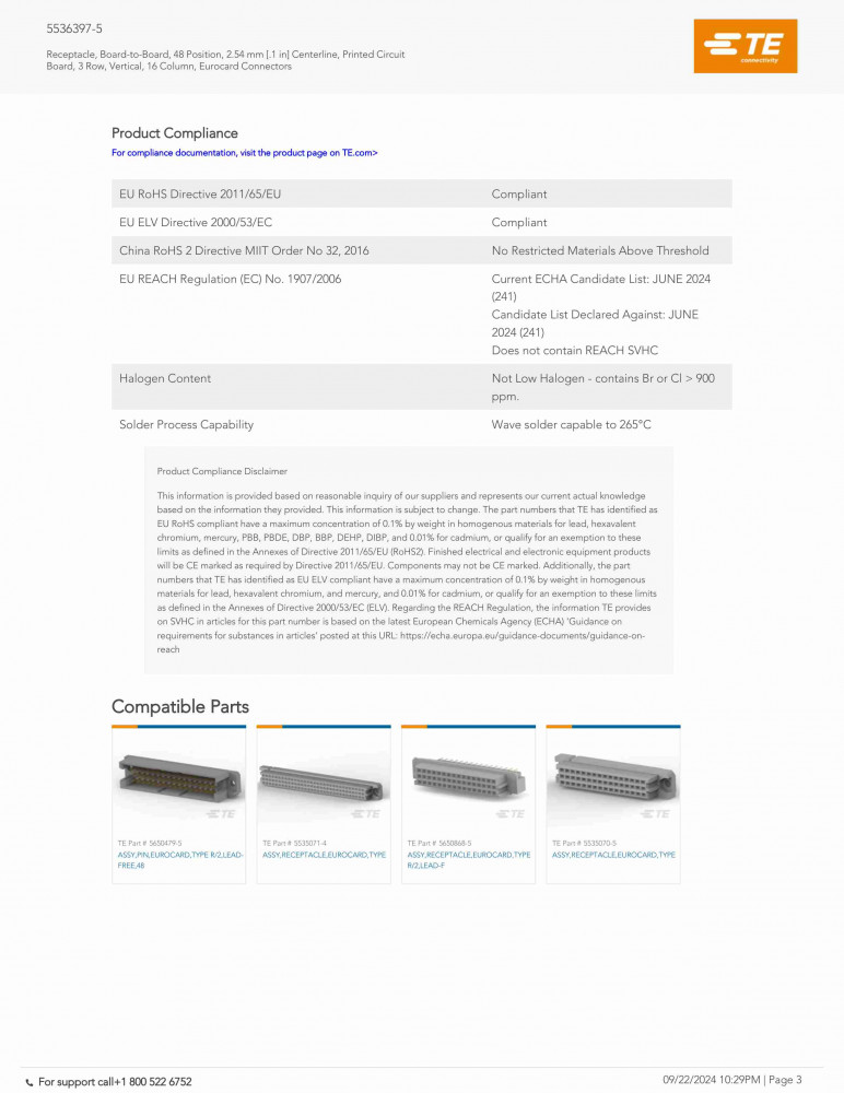 TE Connectivity 5536397-5 technical document page 3