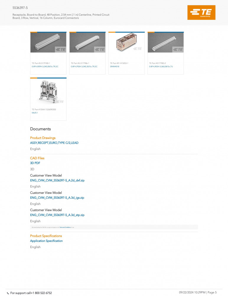 TE Connectivity 5536397-5 technical document page 5
