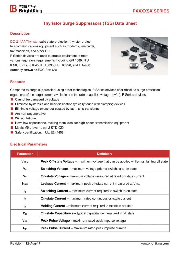 P3100SB datasheet page 1