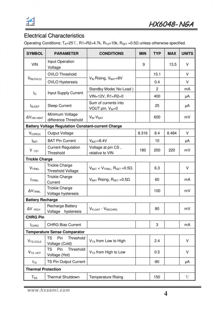 HX6048-NGA datasheet page 4