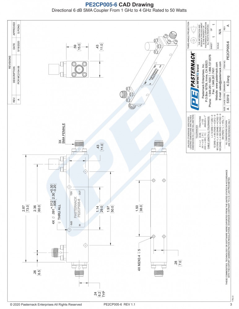 PE2CP005-6 technical document page 3