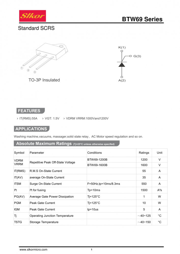BTW69-1200B datasheet page 1