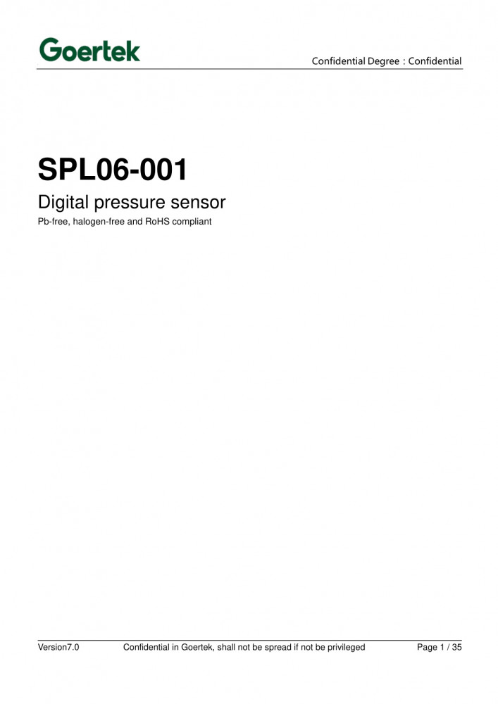 SPL06-001 datasheet page 1