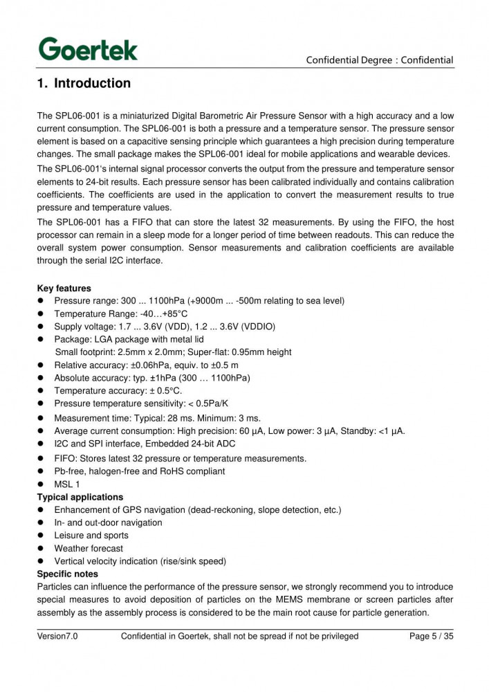 SPL06-001 datasheet page 5