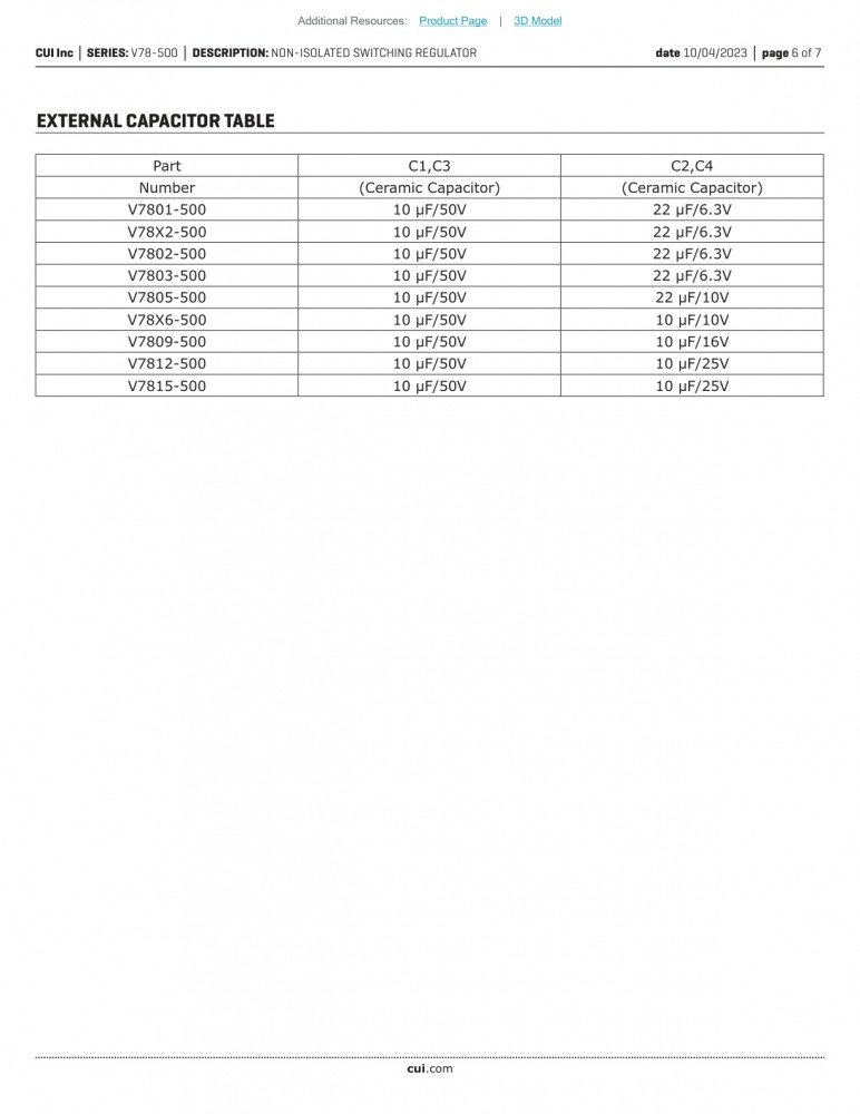 V7805-500 datasheet page 6