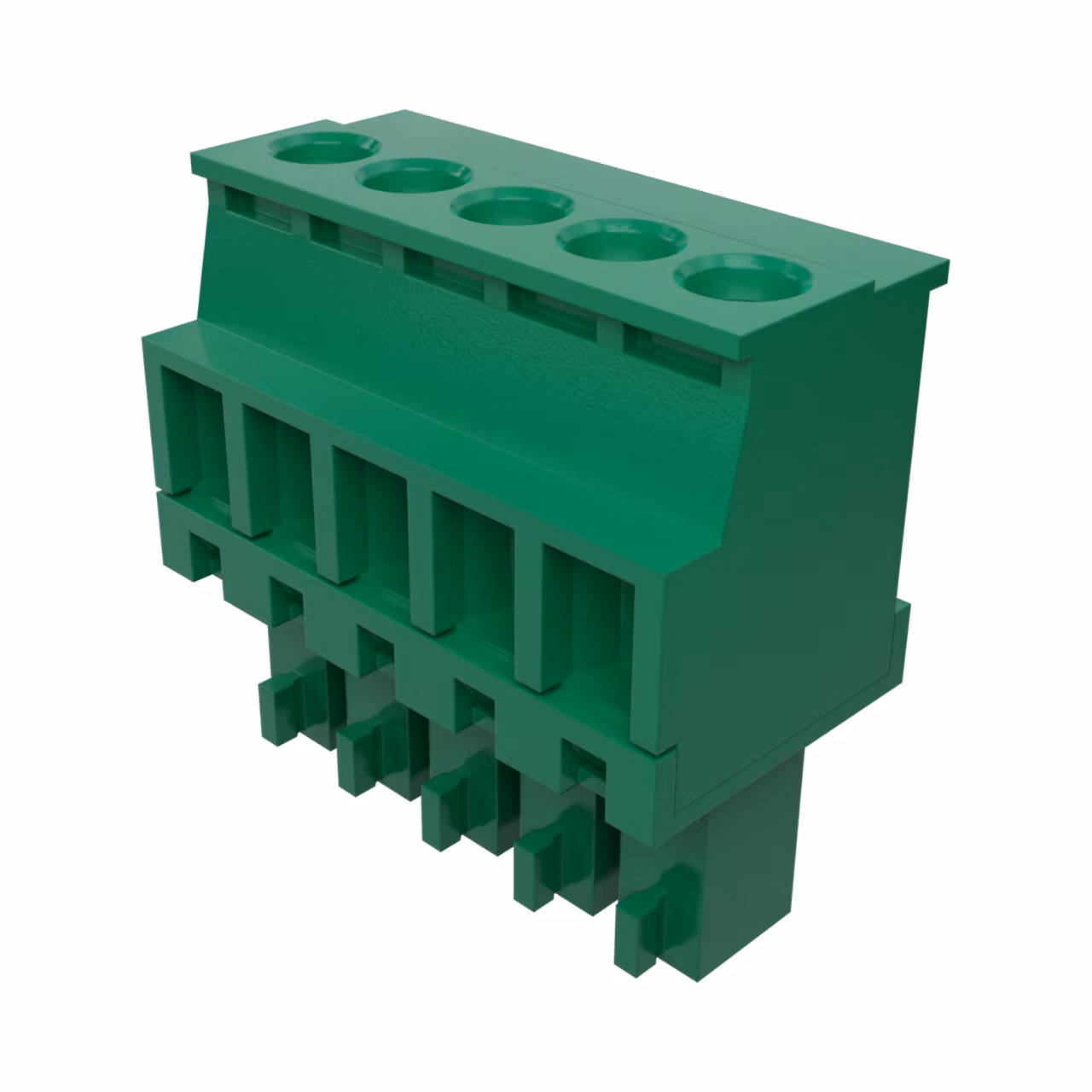 3.81mm Pitch Eurostyle Vertical Plug, Front Wire Entry, Green Housing, 5  Circuits for sale