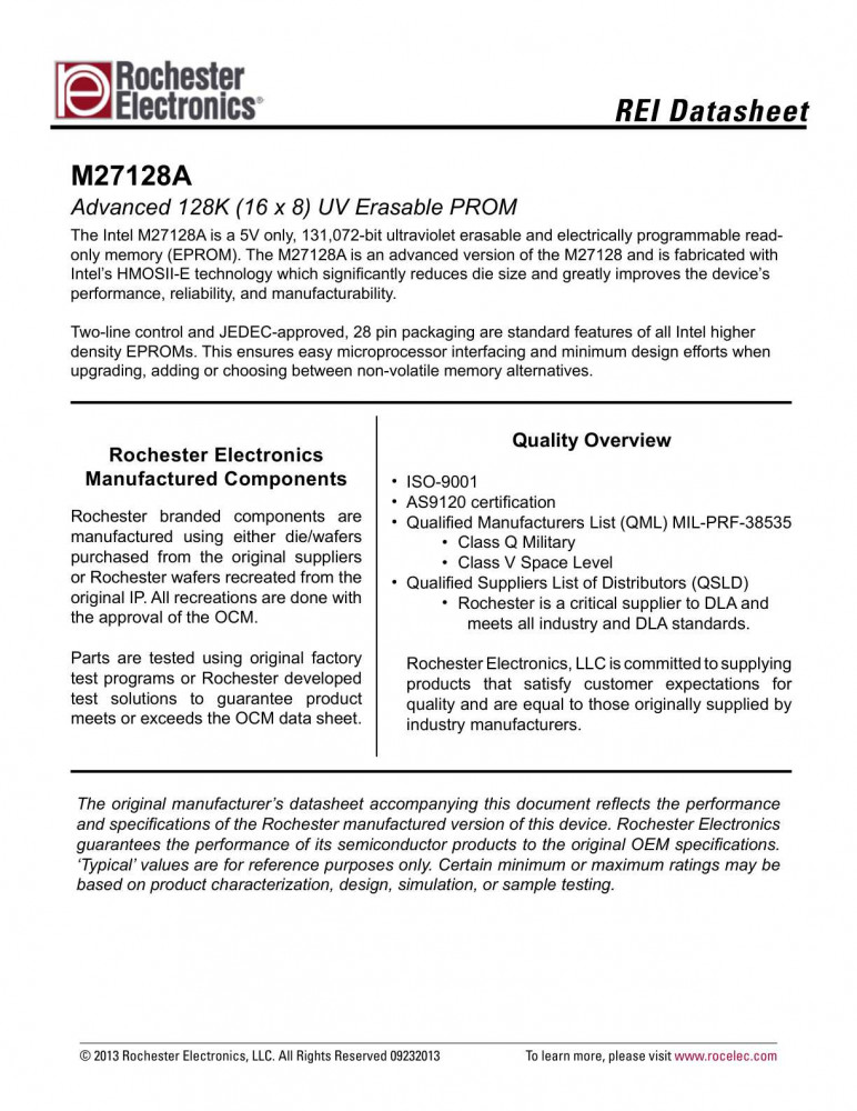 M27128A datasheet page 1