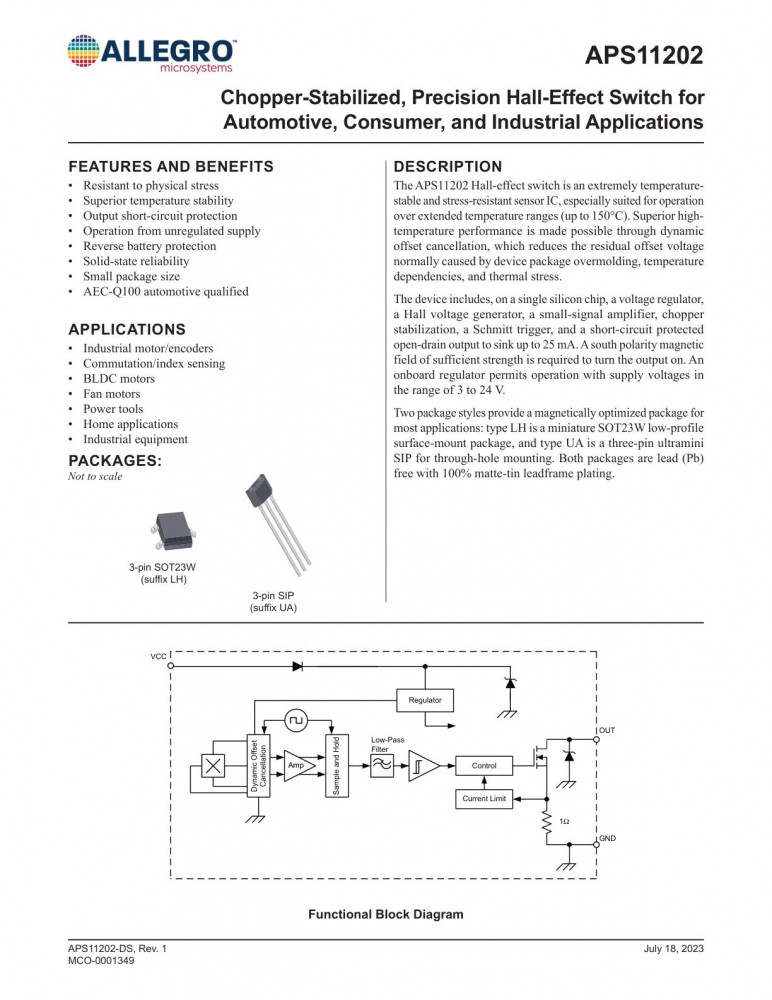 APS11202 datasheet page 1