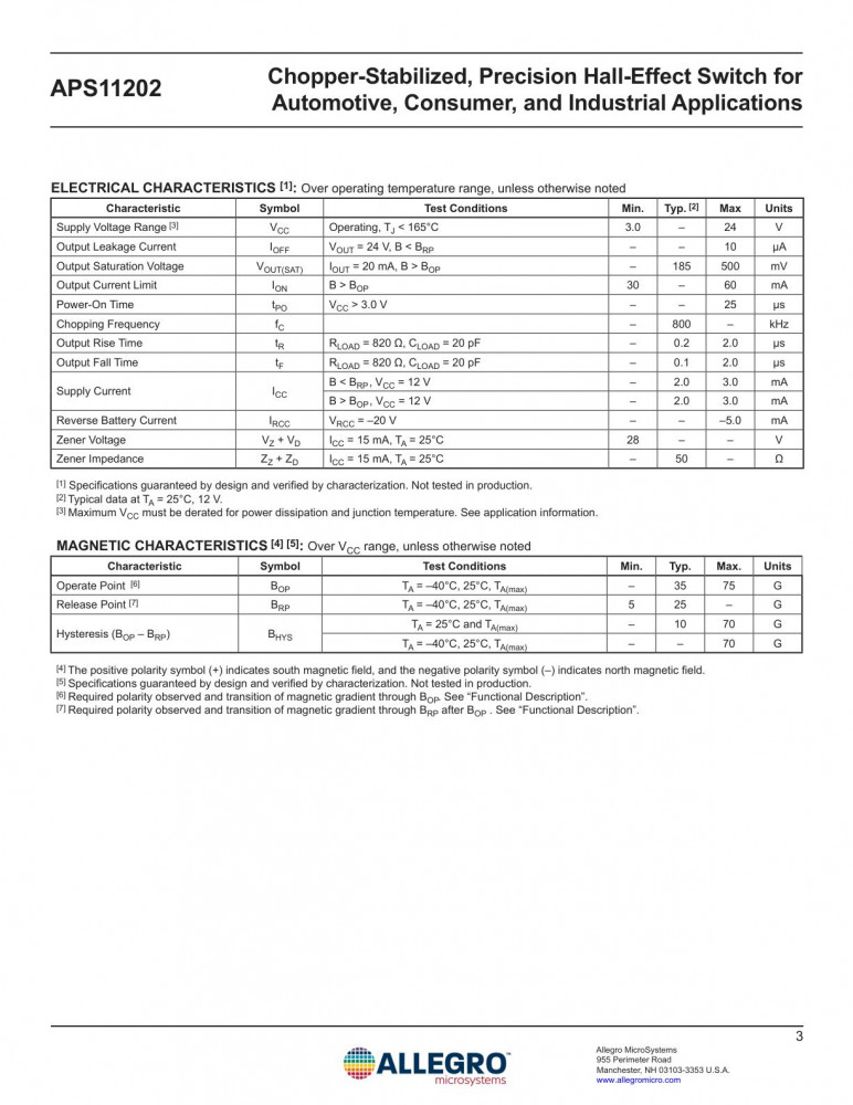 APS11202 datasheet page 3