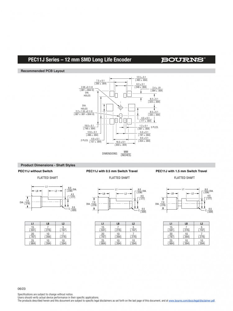 BOURNS PEC11J datasheet page 3