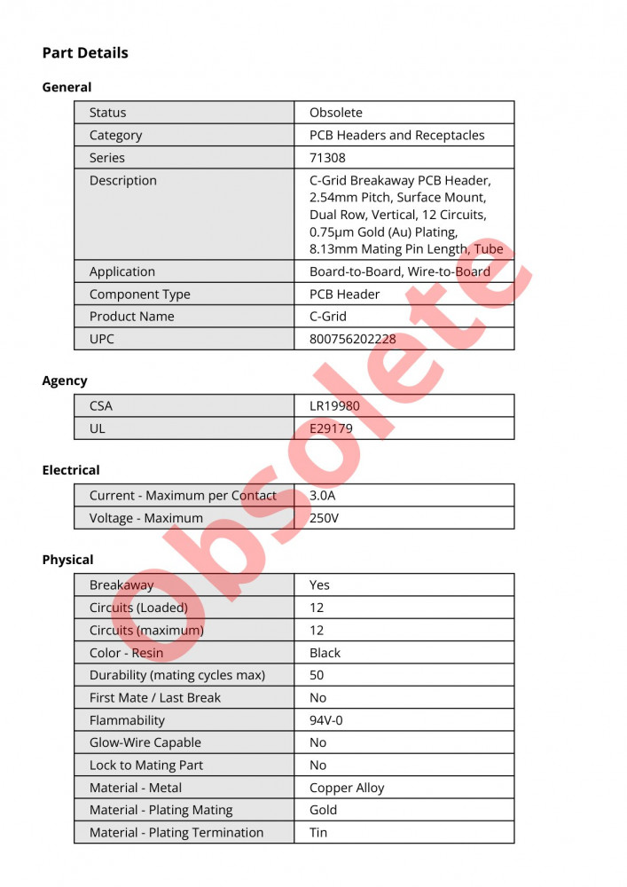 Product document page 2 for MOLEX 15915129
