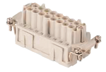 Heavy-Duty Push-in Terminal Insert, Female, 16-Pole, 16A, Numbered 1-16, Silver (Ag) Plated Contacts, Size 16B «77x27» for sale