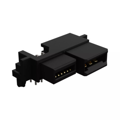 EXTreme LPHPower Receptacle Header, Right-Angle, 2 Power Contacts, 12 Signal Contacts, Select Gold (Au) Plating, for 2.36mm Thick PC Board, with Press-fit Plastic Pegs for sale