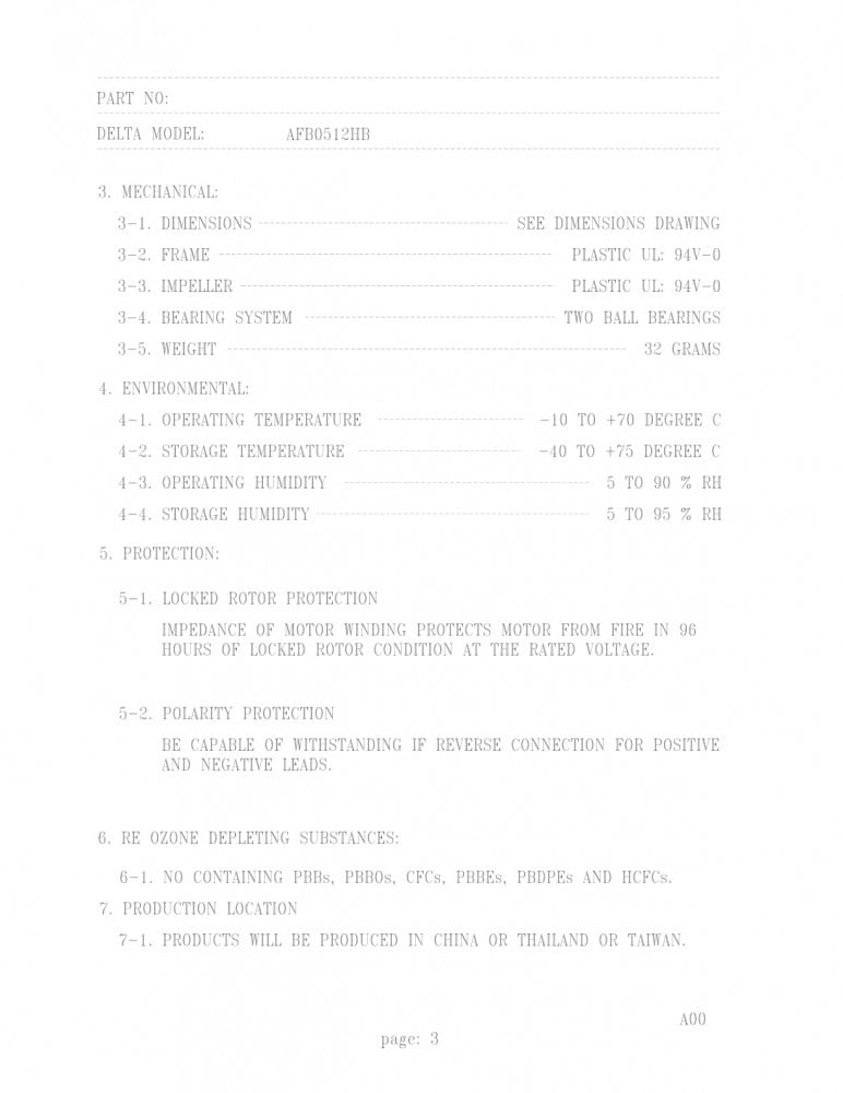AFB0512HB specification page 3