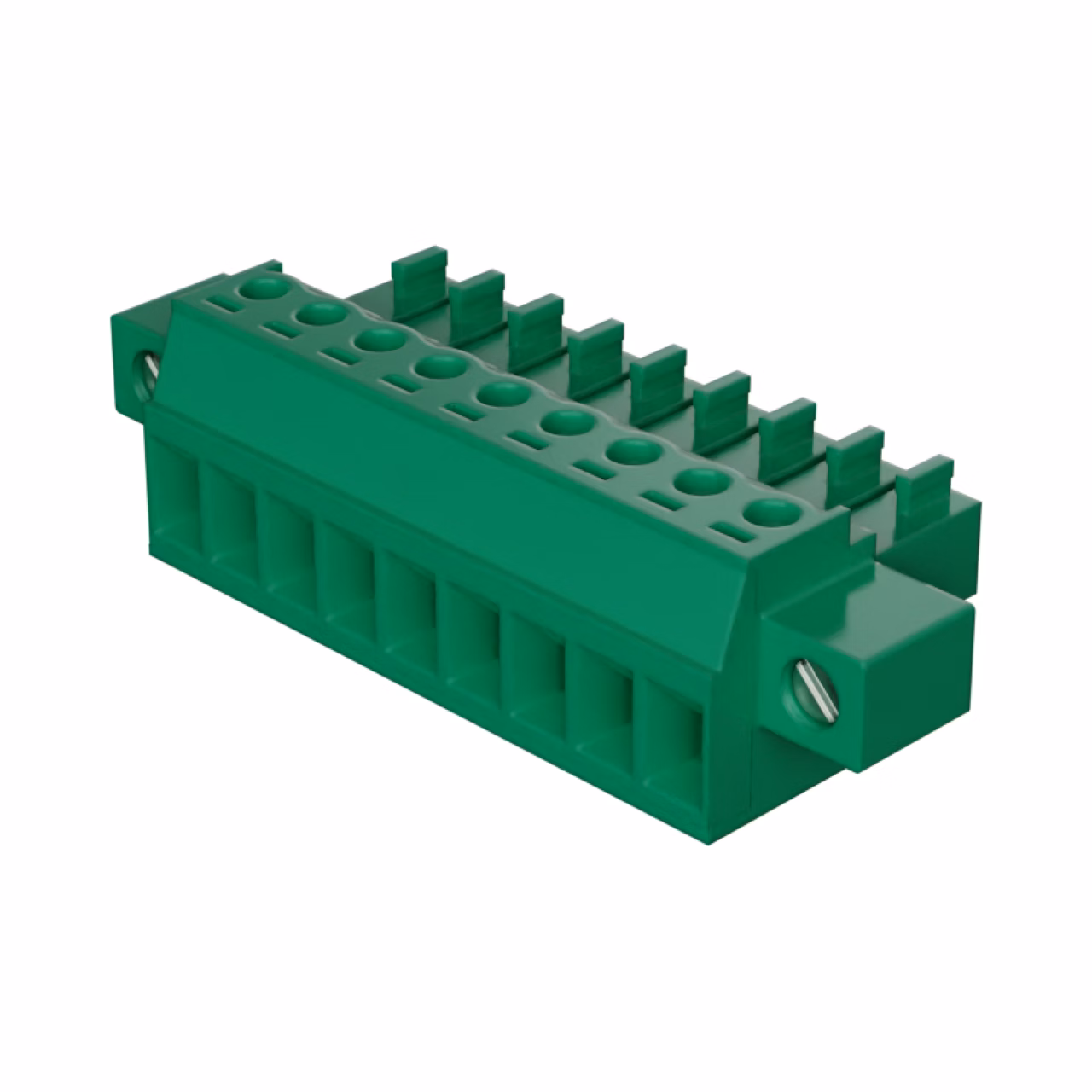 3.50mm Pitch Eurostyle Horizontal Plug, with Retention Screws, Green Housing, 9 Circuits for sale